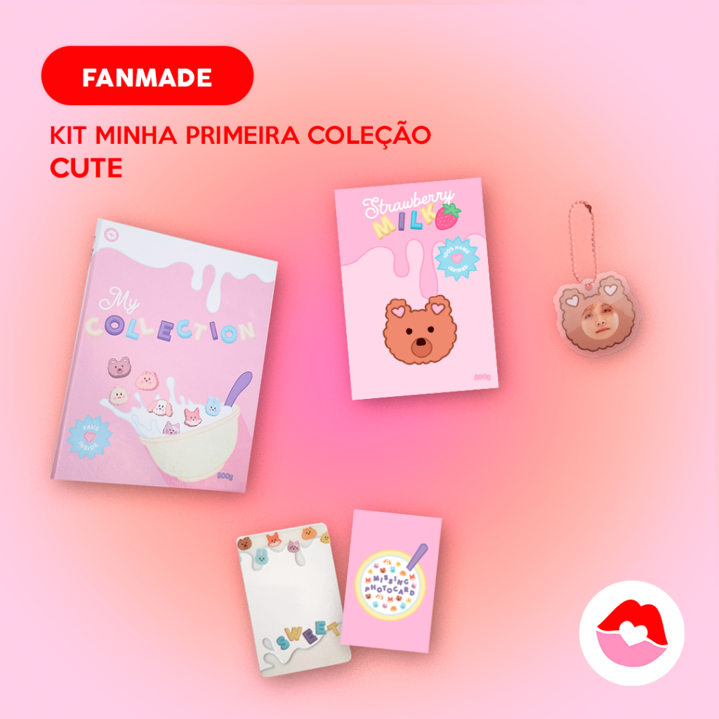 Kit Minha Primeira Coleção binder divisória charm filler frame card ...