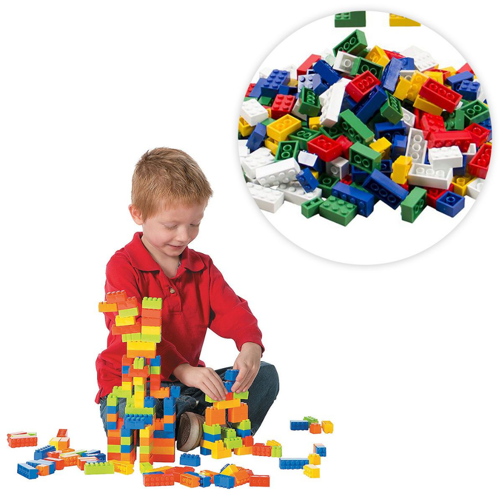Brinquedo De Montar Várias formas Blocos tipo lego Infantil Quadrado ...