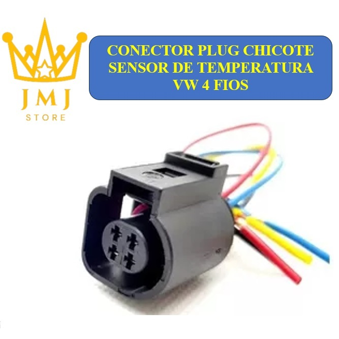 Plug Chicote Conector Sensor Temperatura Fox Golf KOMBI 4 Vias | Shopee Brasil