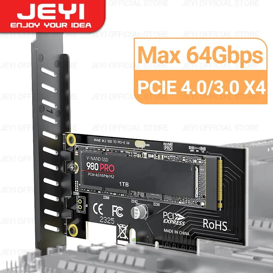 Adaptador NVMe SSD M.2 JEYI SK4 Pci-e X4, X8, X16 4.0/3.0 POSTAGEM IMEDIATA PRODUTO BRASIL ...