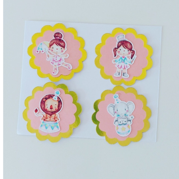 10 Tags para Aplique 3D Circo Rosa | Shopee Brasil