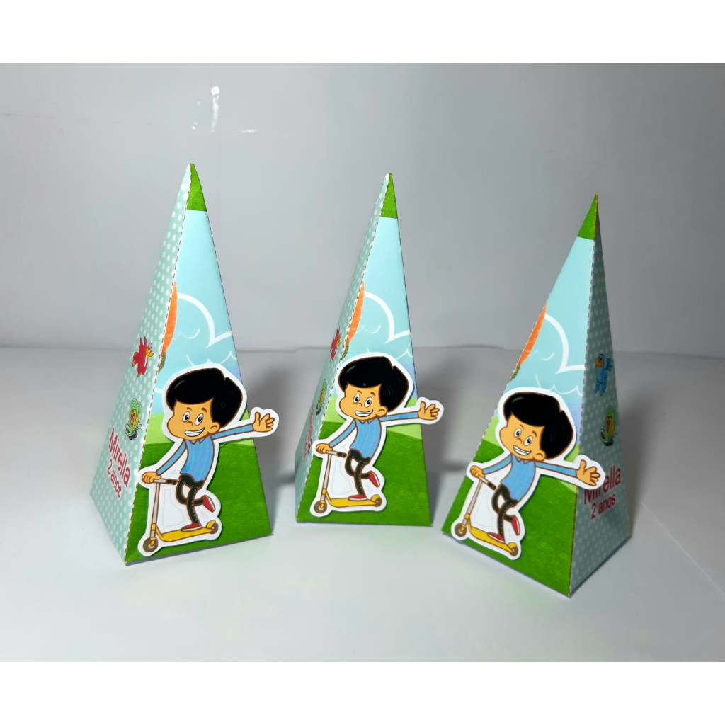 10 Caixa pirâmide (TODOS TEMAS) | Shopee Brasil