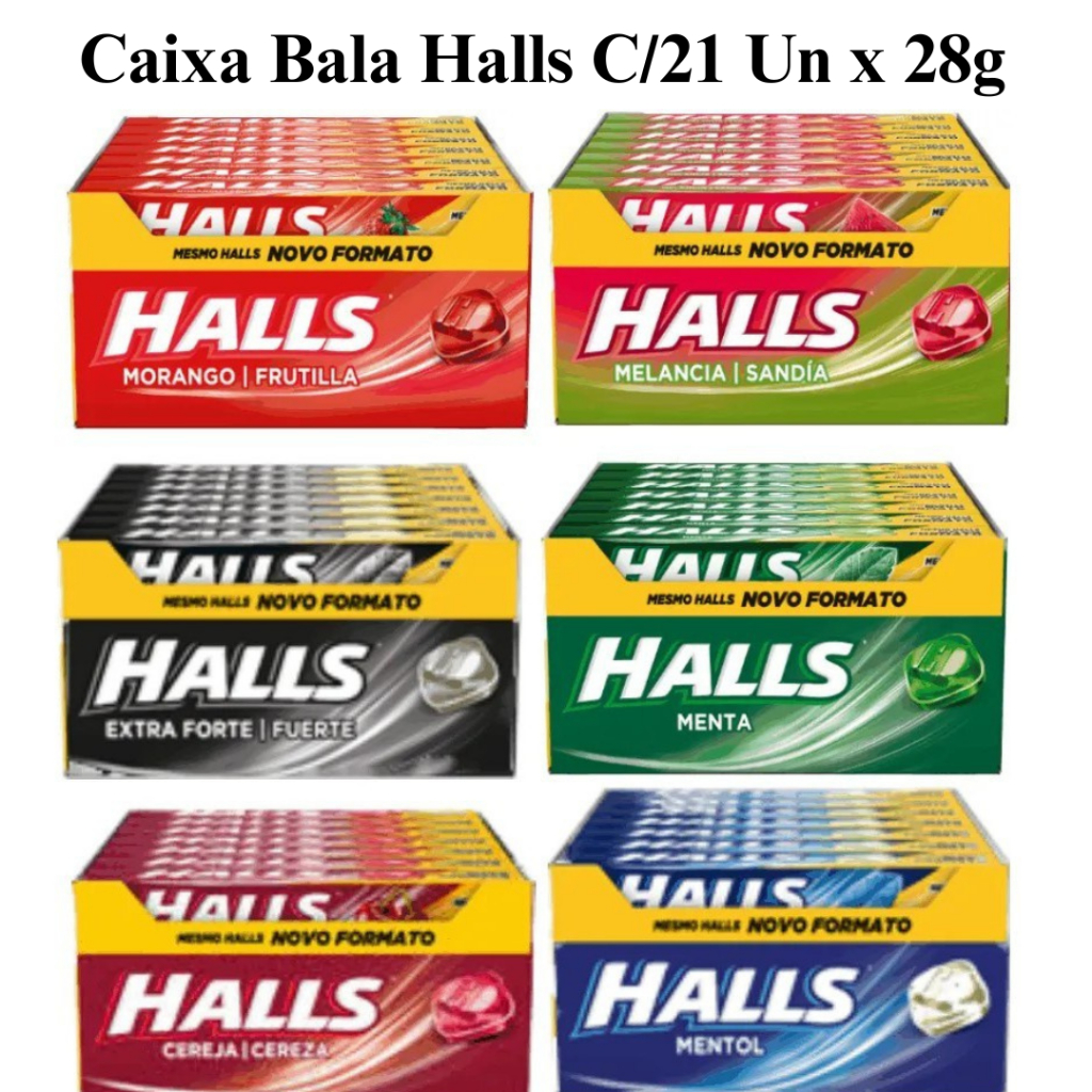 Caixa de Balas Halls C/ 21 un - Sabores Sortidos | Shopee Brasil
