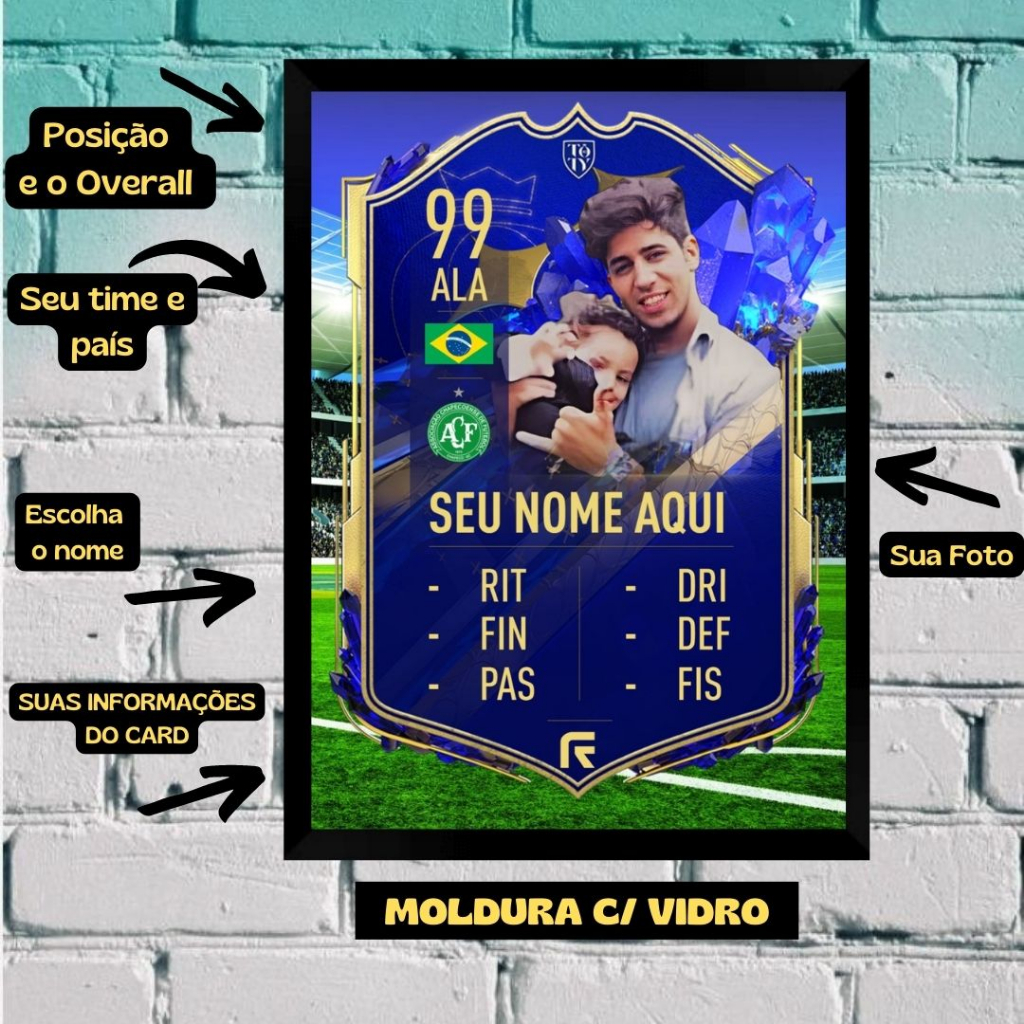 QUADRO CARD FIFA DECORATIVO- PERSONALIZADO, CARD FIFA, FIFA 23, VÁRIAS ...
