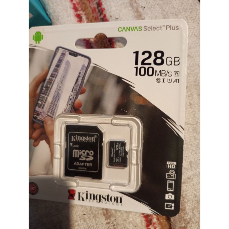 Cartão de Memória Micro SD de 128GB Kingston CANVAS Select Plus SDCS2 / 128GB - Preto | Shopee ...