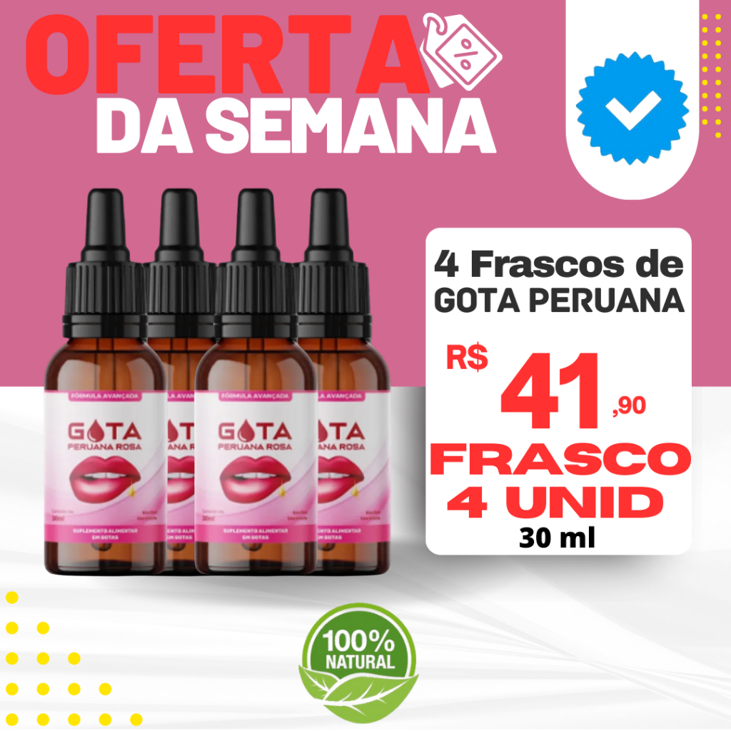 4 Gota Peruana Rosa Original 30ml Mega Potente | Shopee Brasil