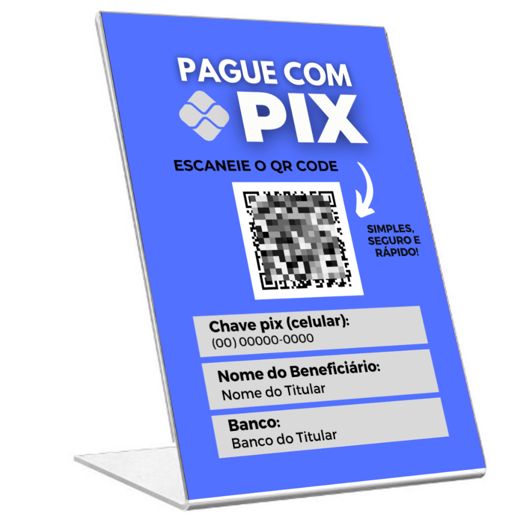 Placa Pix Display PVC simples para pagamentos personalizado pix qr code | Shopee Brasil