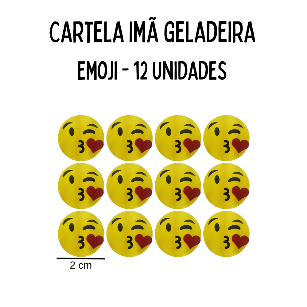 Cartela de Imã Geladeira Emoji - 12 unidades | Shopee Brasil