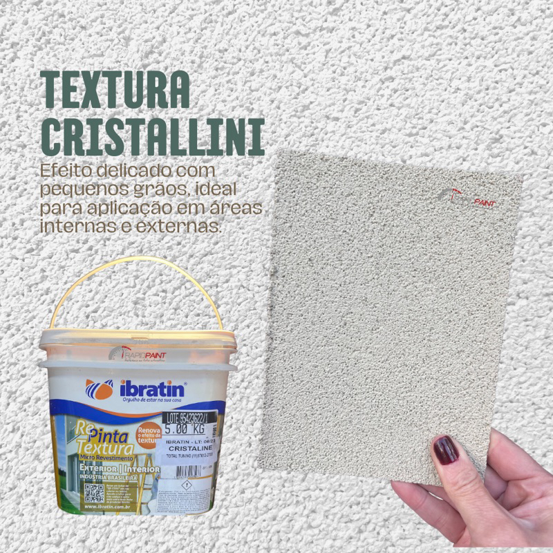 Textura Cristallini BRANCA Ibratin 5 Kgs | Shopee Brasil