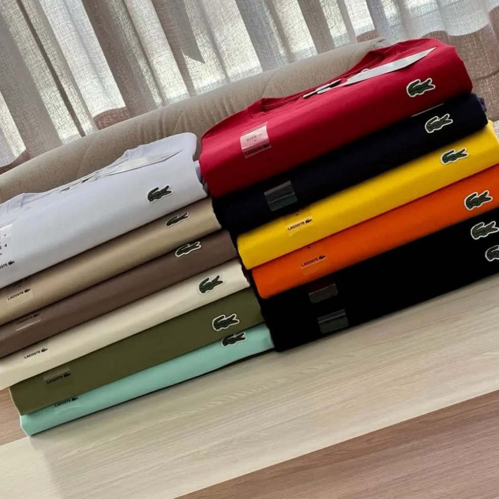 Kit 5 Camisetas Grandes Marcas Lacoste/Tommy Básica Tecido Piquet ...