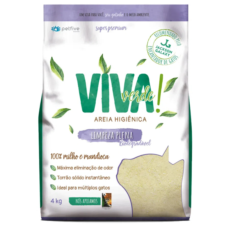 Areia Higiênica Biodegradável Limpeza Plena Viva Verde 4kg | Shopee Brasil