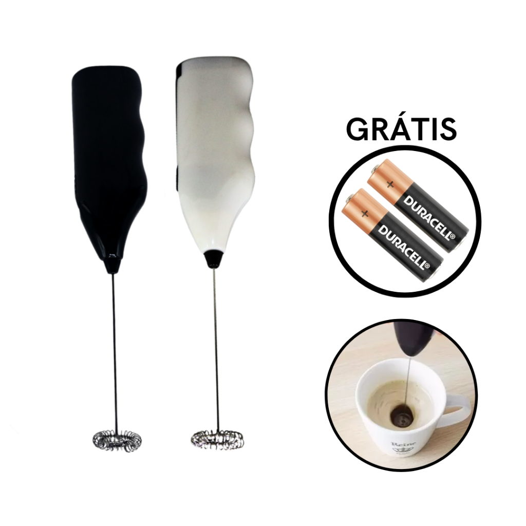 Kit 2 Mini mixer misturador de bebidas - inox - grátis pilhas ...