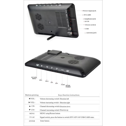 Mini Tv Digital Monitor Portátil 7 Polegadas Led Hd Usb Av | Shopee Brasil