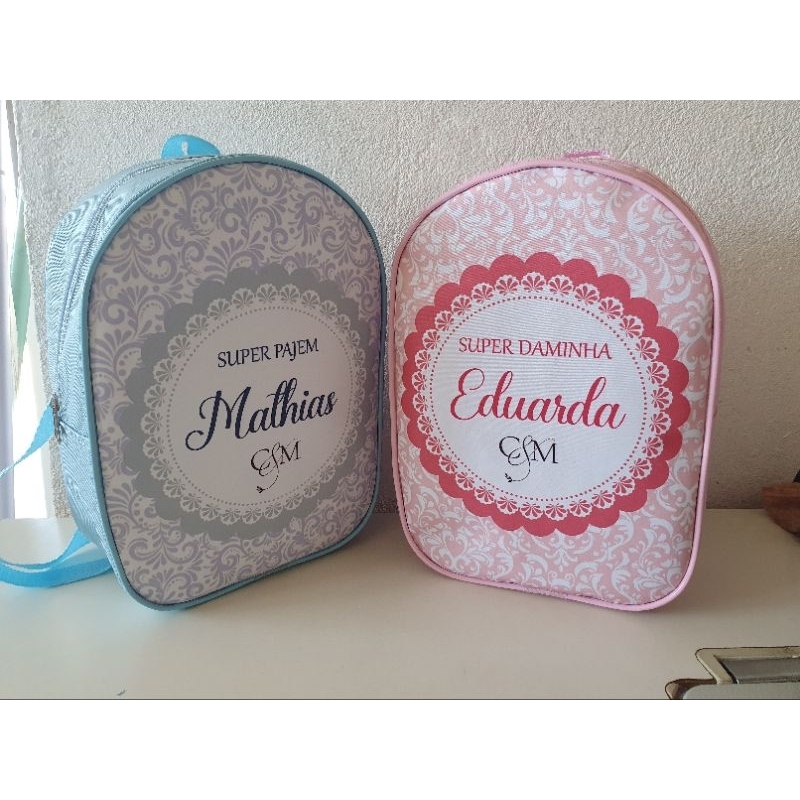 mochila pajen mochila daminha casamento lembrancinhas personalizadas ...