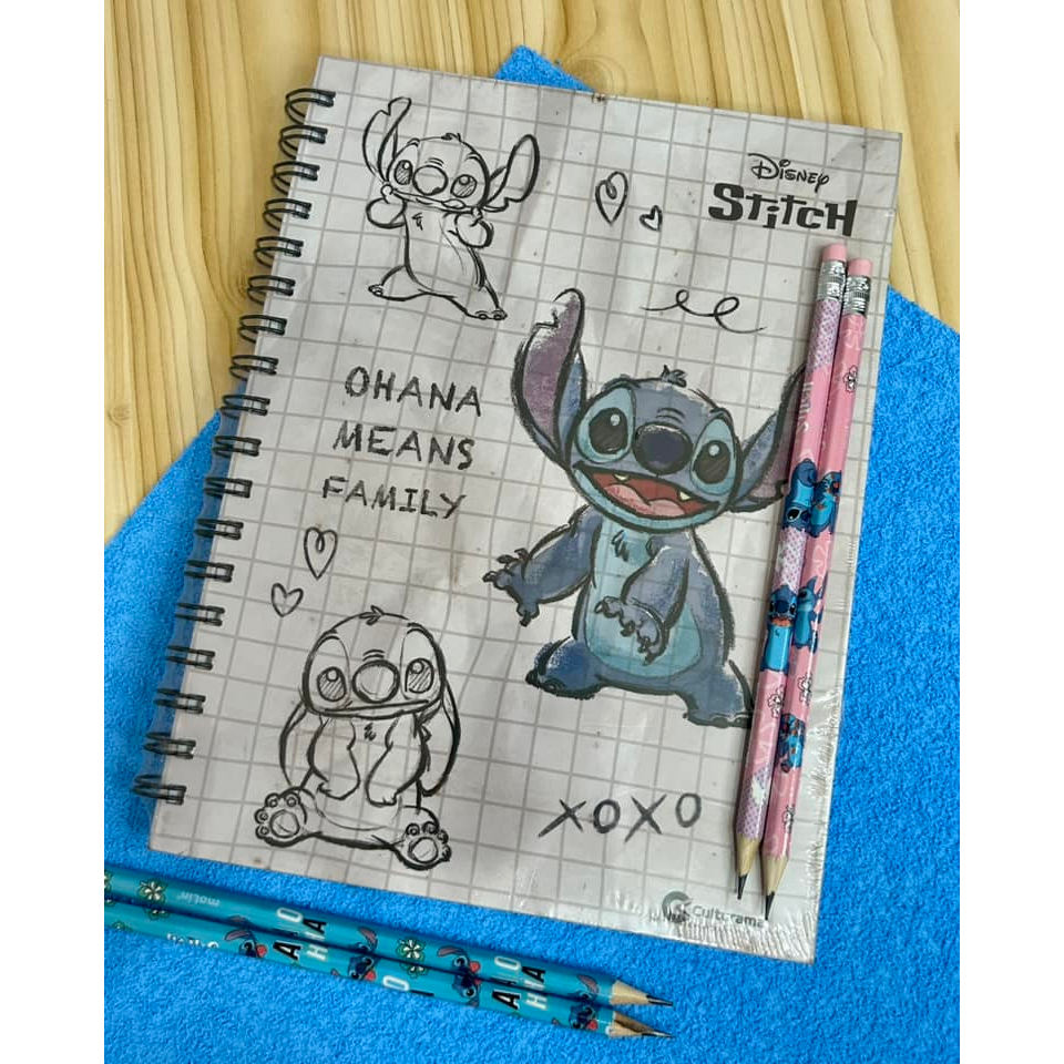 Caderno 1x1 Capa Dura Colegial Stitch 80 folhas Espiral - Culturama ...
