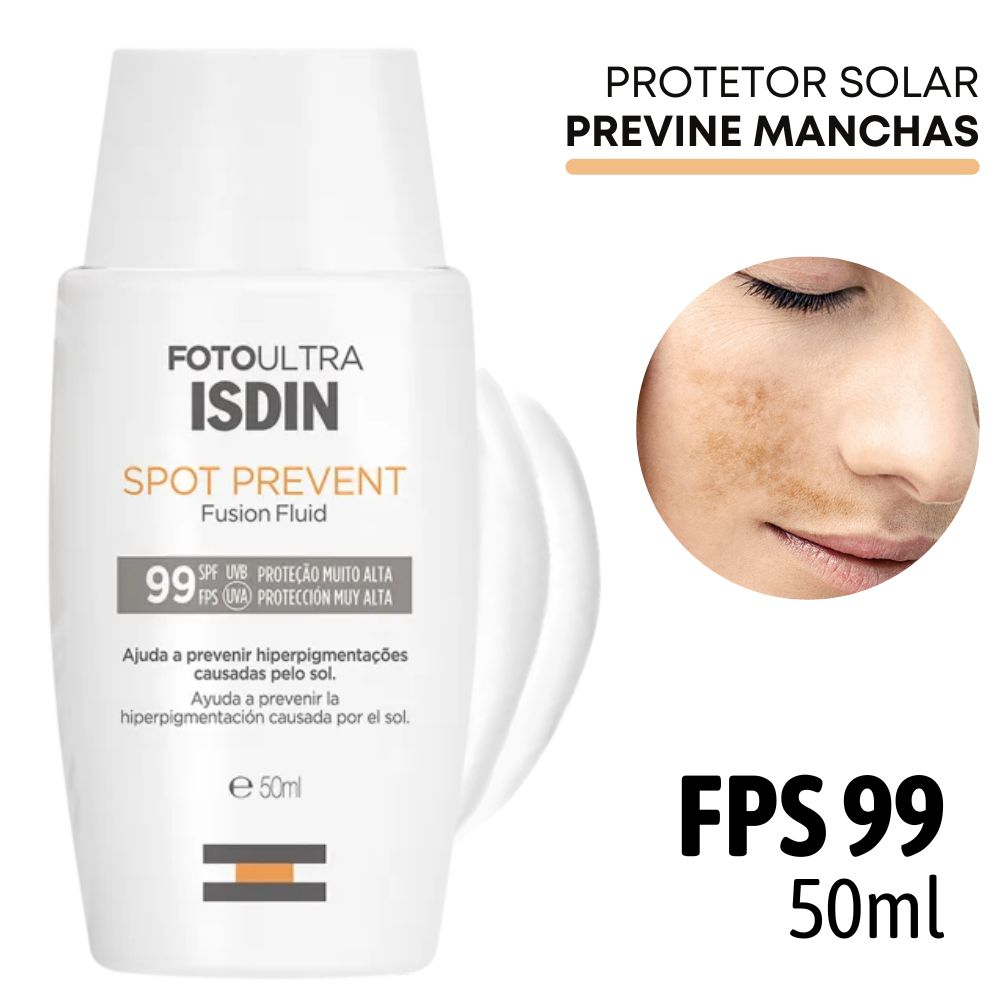 Protetor Solar Facial Sem Cor Isdin SPOT Prevent FPS 99 50ml Previne ...