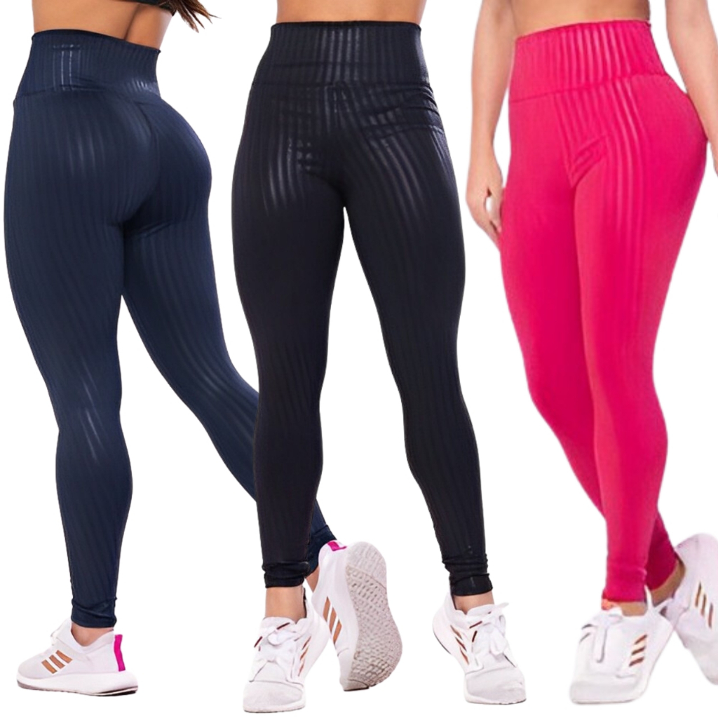 Calça Legging 3D Cintura Alta Leg Fitness Levanta Bumbum Costura ...