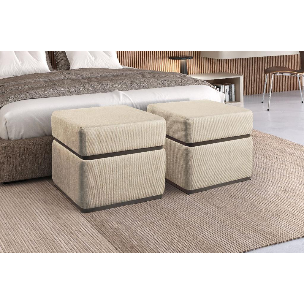 Puf Puff Puffer Moderno Quadrado Decorativo Grande luxo | Shopee Brasil