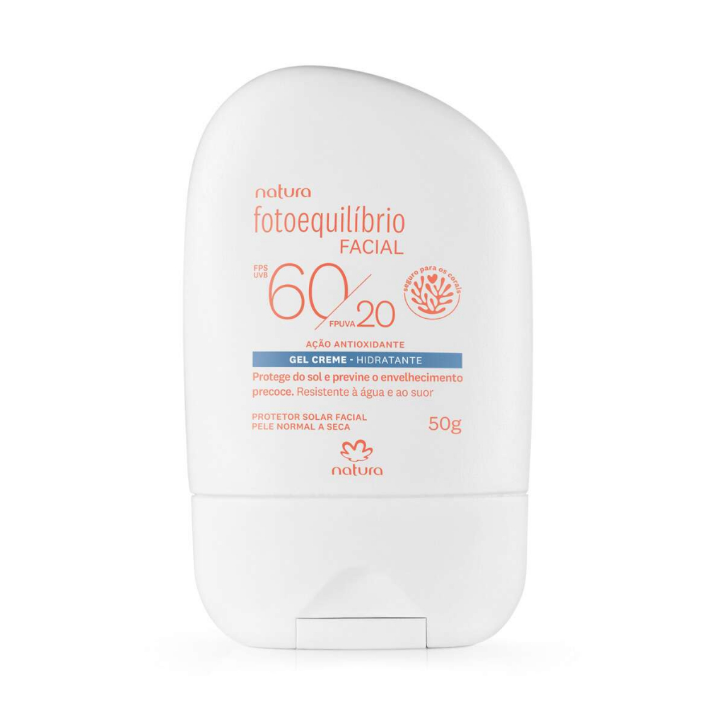 Gel Creme Hidratante Facial Pele Normal e Seca FPS60/FPUVA20 Natura ...