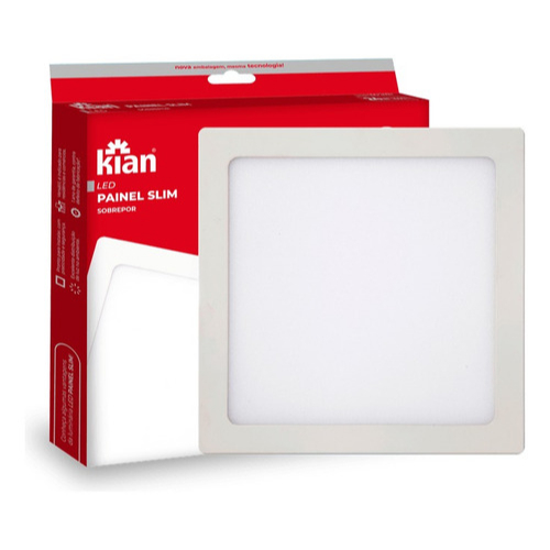 Painel Led Kian Quadrado Sobrepor Branco 24w Bivolt 4000k | Shopee Brasil