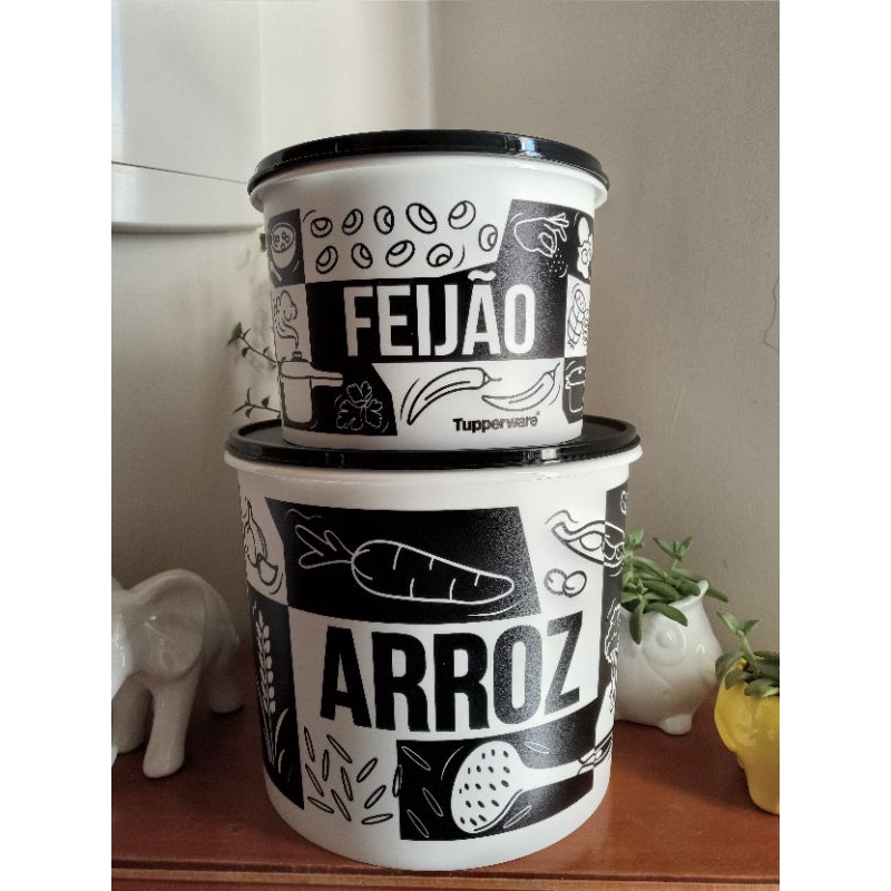 Tupper Caixa Pop Box kit c/ 2 Peças Arroz 5kg + Feijão 2kg Tupperware ...