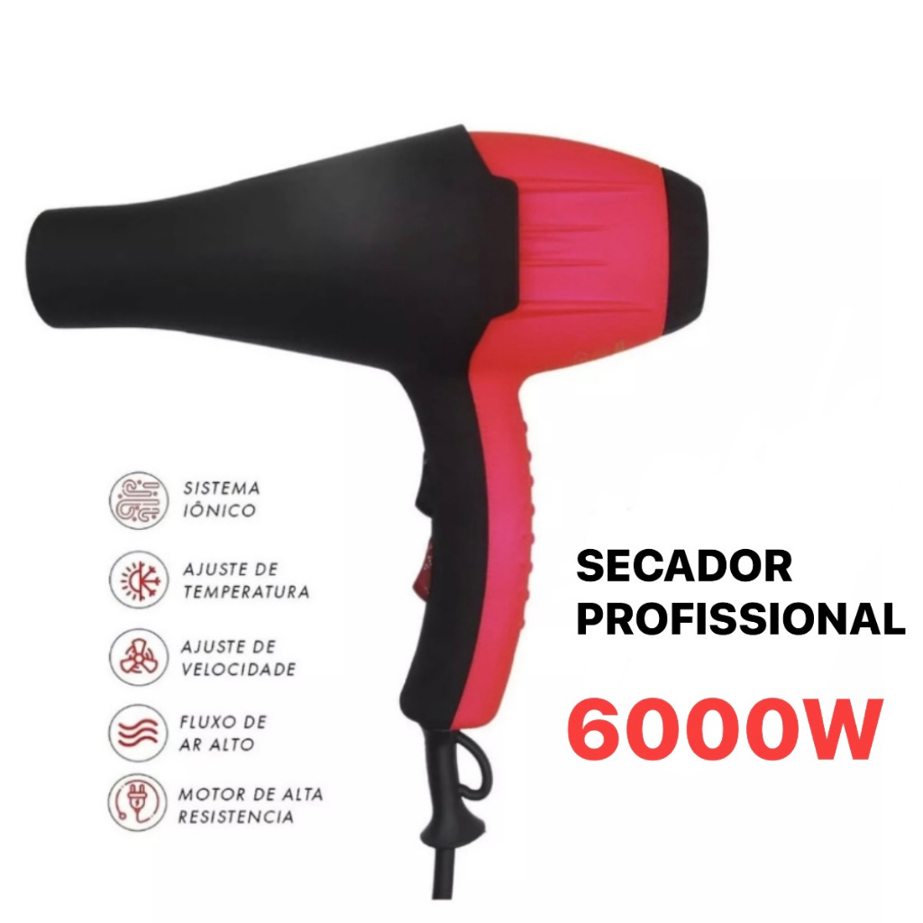 Secador De Cabelo Profissional Mega Potente 6000w Salão Cabeleireiro ...