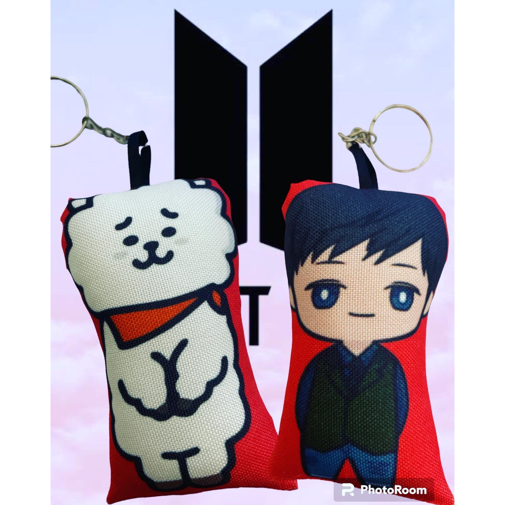 Chaveiro almofada fofo BTS Jin mascote RJ alpaca almofadado army BT21 ...