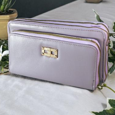 Carteira Bolsa Porta Celular Feminina De Couro Macio Com Grande ...