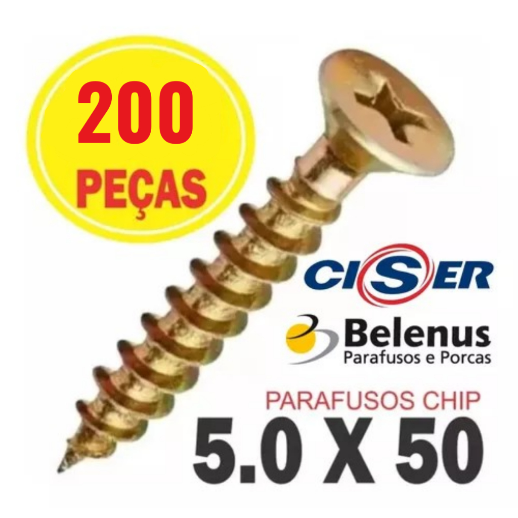 Parafuso Chip Phillips Para Madeira 3,5x35 5,0x60 4,0x35 | Shopee Brasil