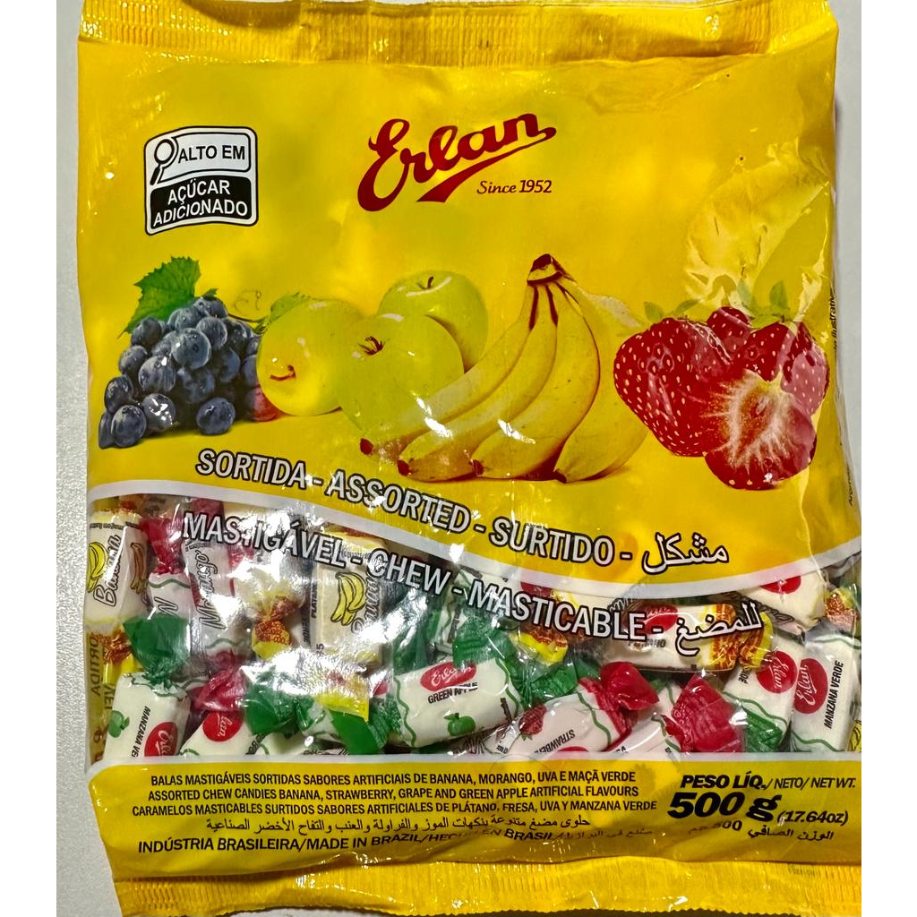 BALA ERLAN MASTIGAVEL SORTIDA PC 500G | Shopee Brasil
