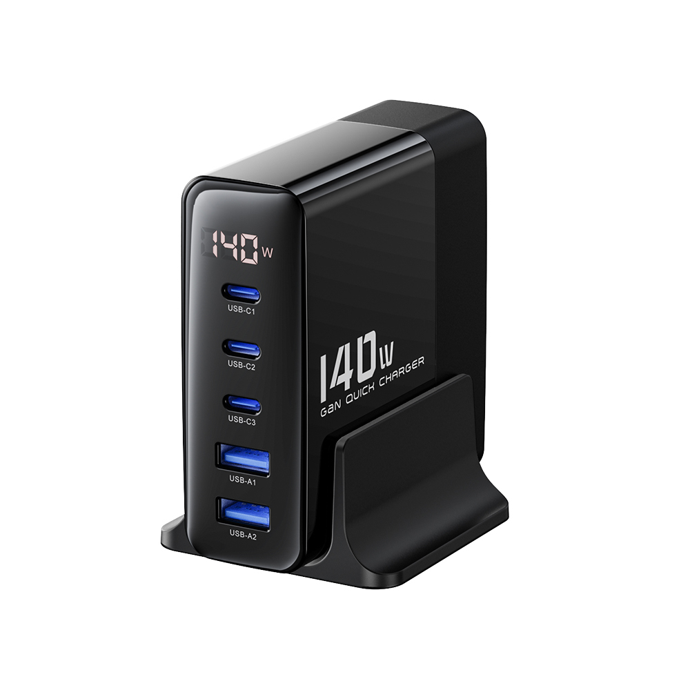 Carregador PD Toocki 140w GaN 5 Portas Display No Brasil | Shopee Brasil