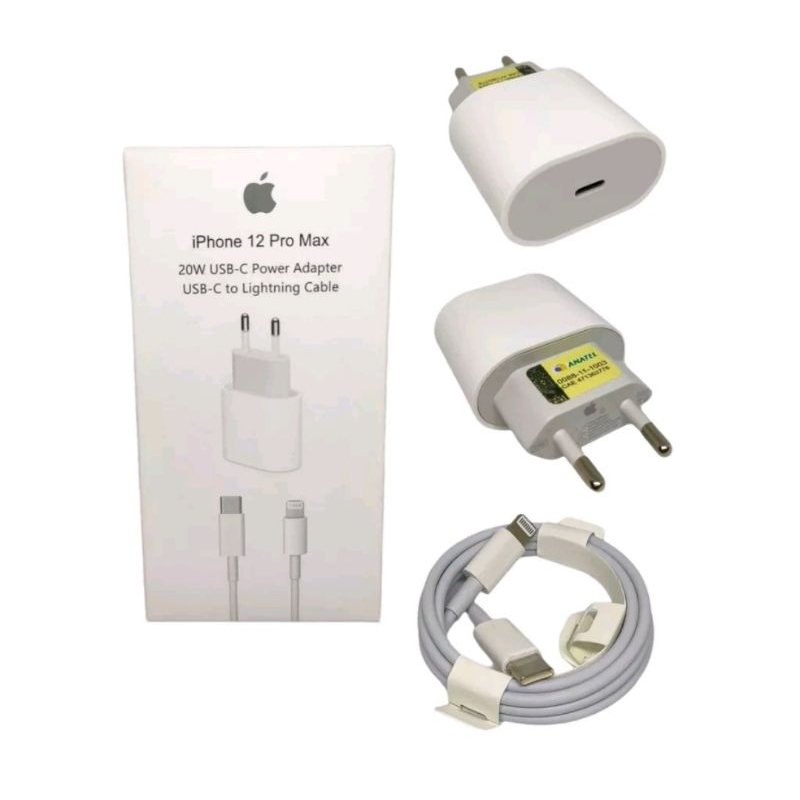 Carregador de IPhone ORIGINAL 20W Turbo Fonte+Cabo Lightning Tipo C ...