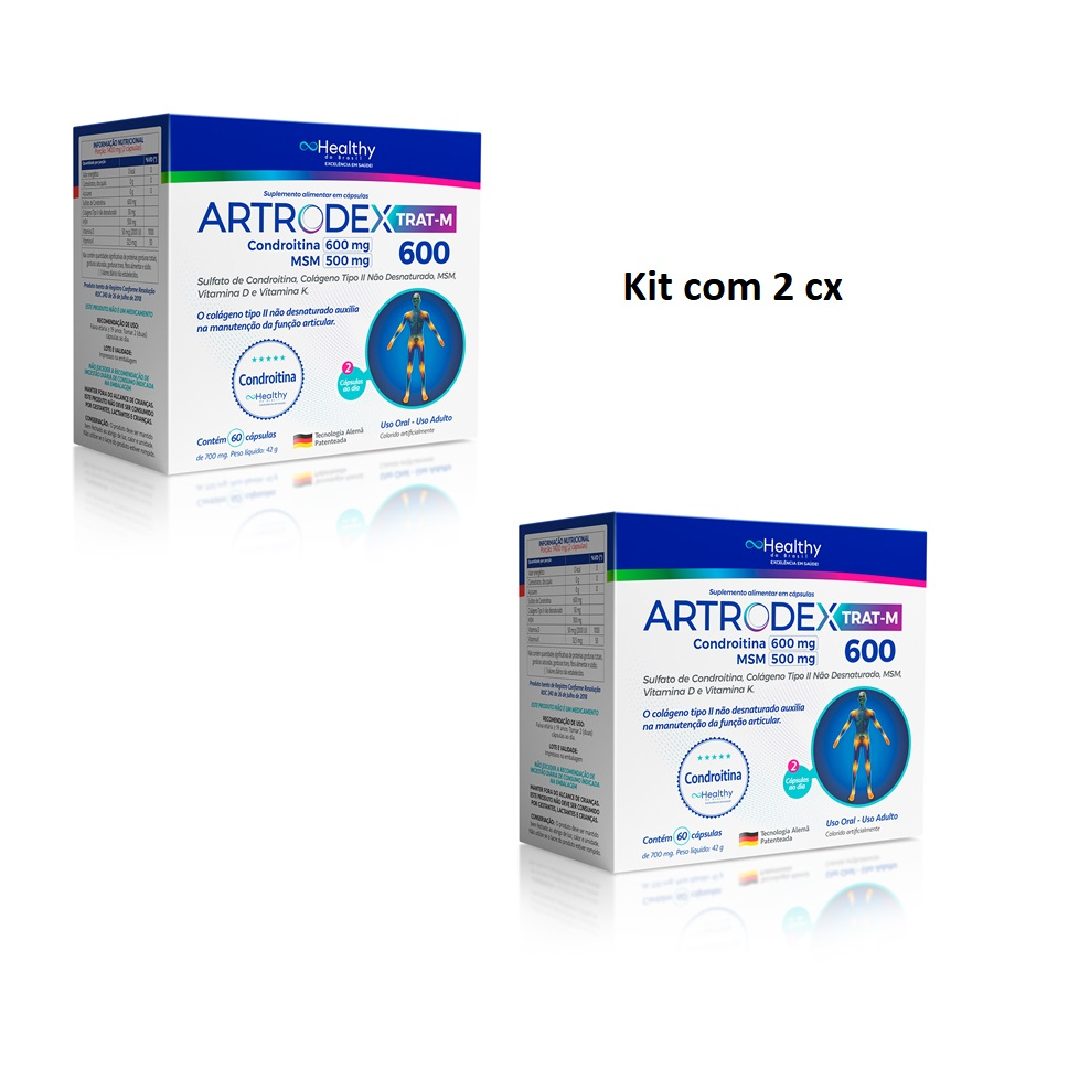 2 Artrodex Trat-m 600mg+ Colágeno Tipo 2 60 Cápsulas | Shopee Brasil