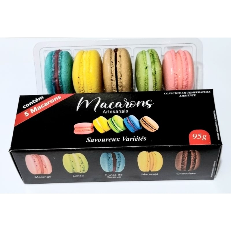 Macarons Caixa com 5 sabores | Shopee Brasil