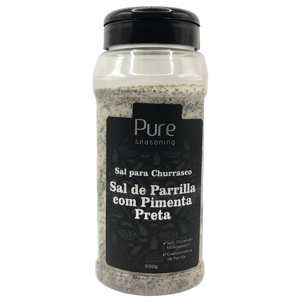 Sal de Parrilla com Pimenta Preta Pure Seasoning 850g Churrasco Tempero ...