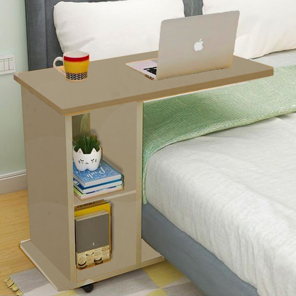 Mesa notebook Com Rodinha Em Mdf natural | Shopee Brasil