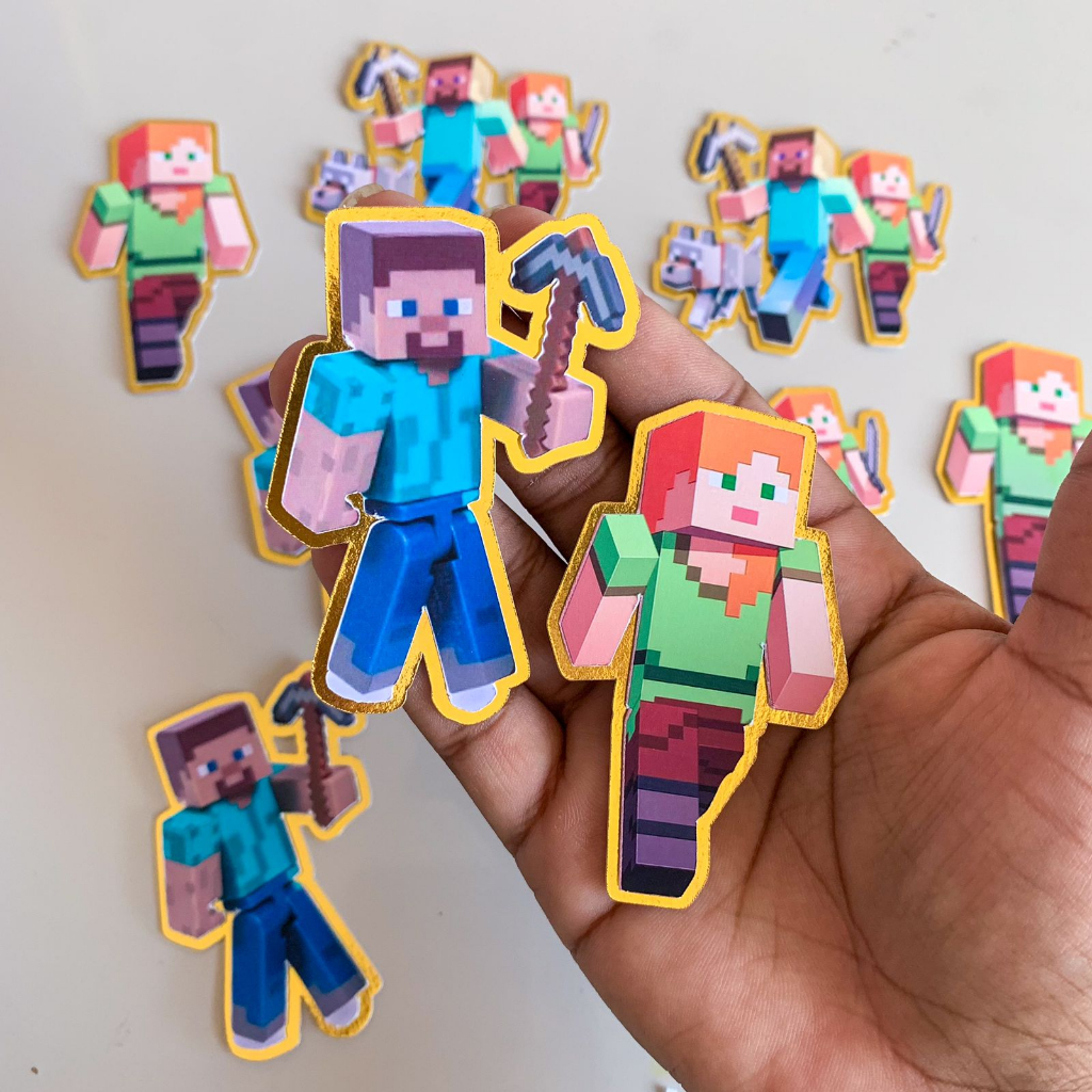 10 Aplique 3D Minecraft - Fazemos todos os temas | Shopee Brasil