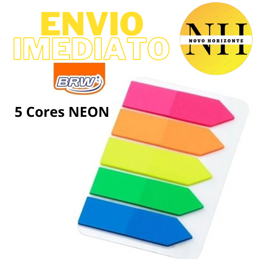 Marcador de página Seta Colorido NEON BRW 125 folhas | Shopee Brasil