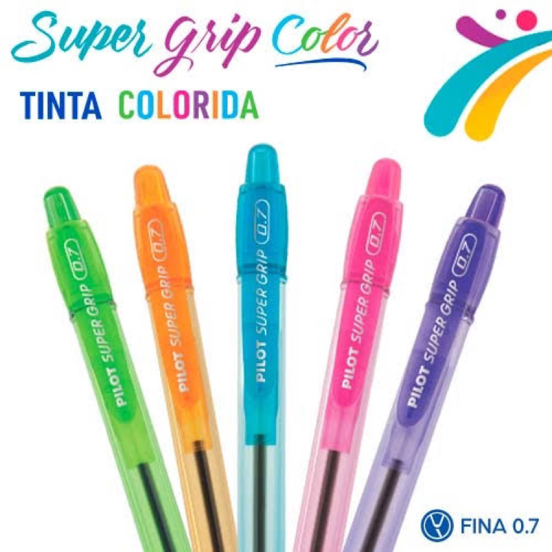 Caneta PILOT Super Grip Color 0.7mm | Shopee Brasil