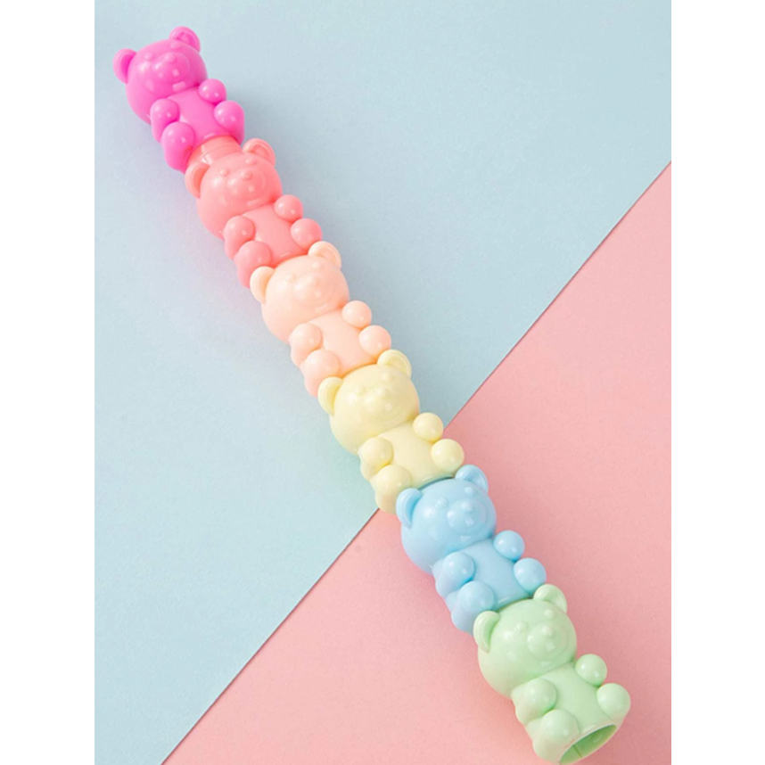 KIT com 6 Ursos Mini Marca Texto de costura Urso Kit 5 Cores Papelaria ...