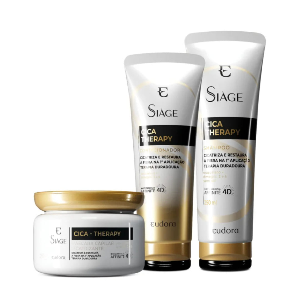 Kit Siáge Eudora Shampoo 250ml + Condicionador 200ml + Máscara 250g ...