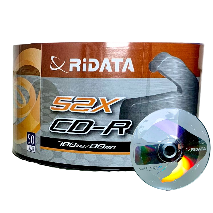 50 Cd-r Ridata Logo 700mb 80 min 52x Original Ritek | Shopee Brasil
