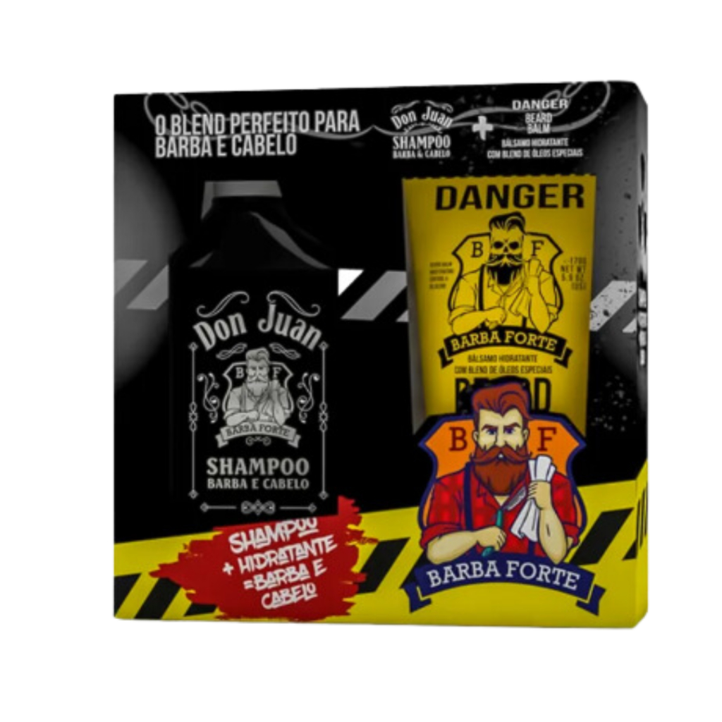 COMBO SHAMPOO DON FORTE 250 ML + BALM BEARD DANGER 170 ML - BARBA FORTE ...
