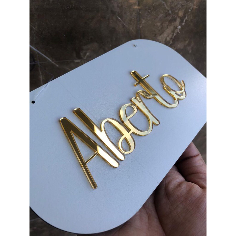 Placa Sinalização Aberto Fechado em MDF e acrílico | Shopee Brasil