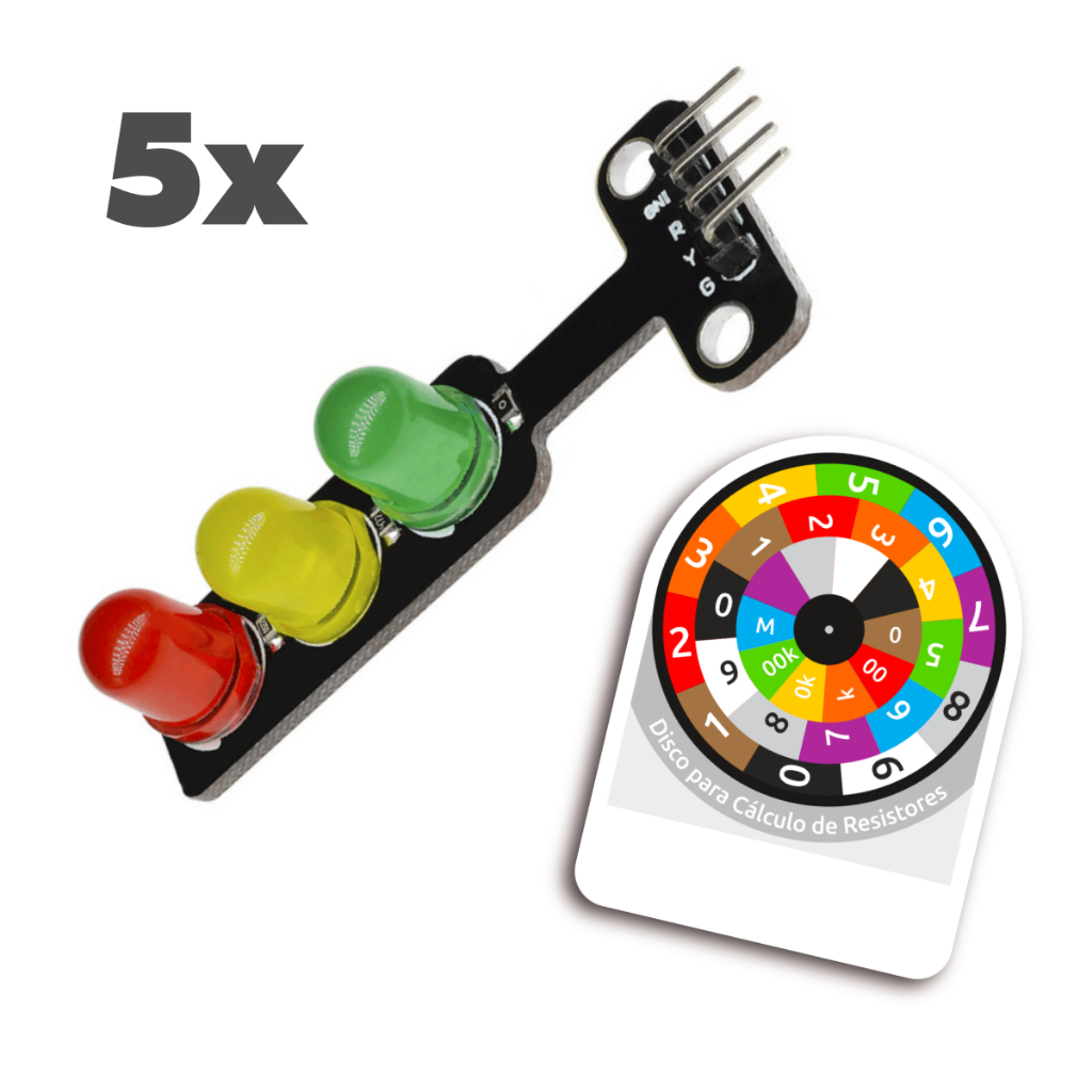 5 Módulo Semáforo Led 8mm Para Arduino Shopee Brasil 