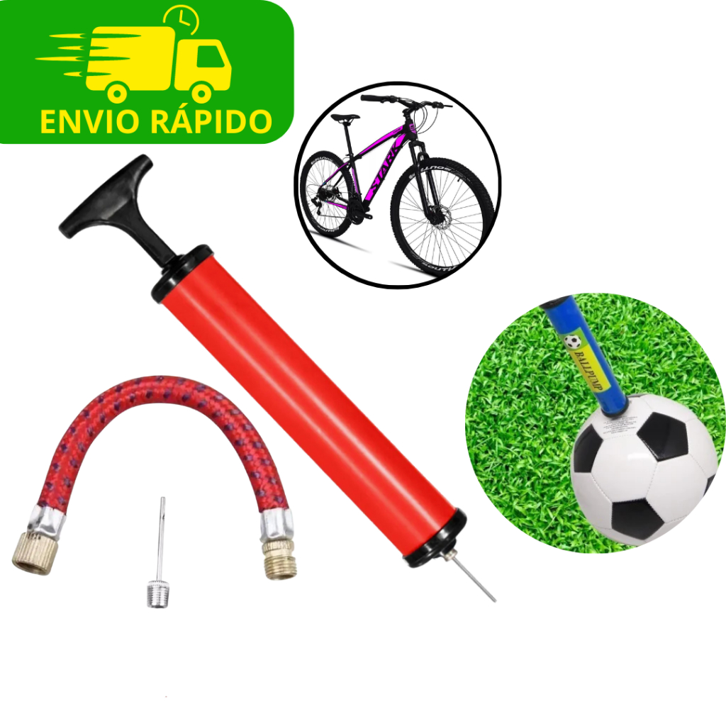 Bomba De Ar Para Encher Bola De Futebol e Pneu Bola Volei e Basquete ...
