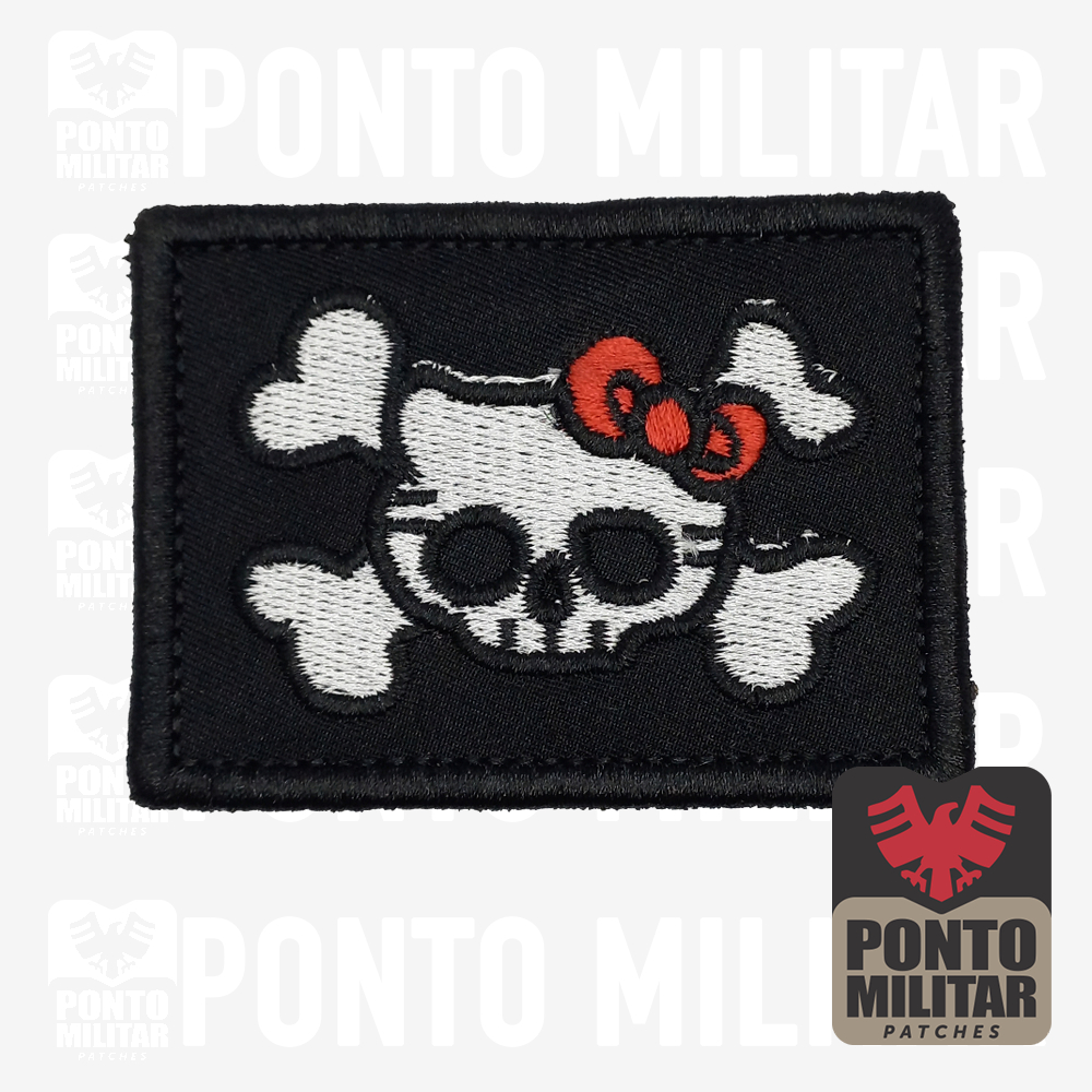 Caveira Hello Kitty Patch Bordado - Ponto Militar | Shopee Brasil