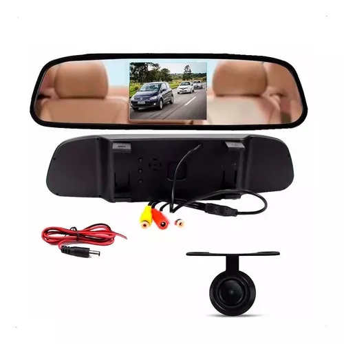 Retrovisor Espelho Tela Lcd Veicular + Câmera De Ré Borboleta | Shopee Brasil