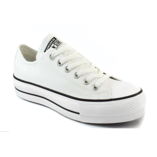 Tenis Feminino All Star Salto Plataforma Couro Branco | Shopee Brasil