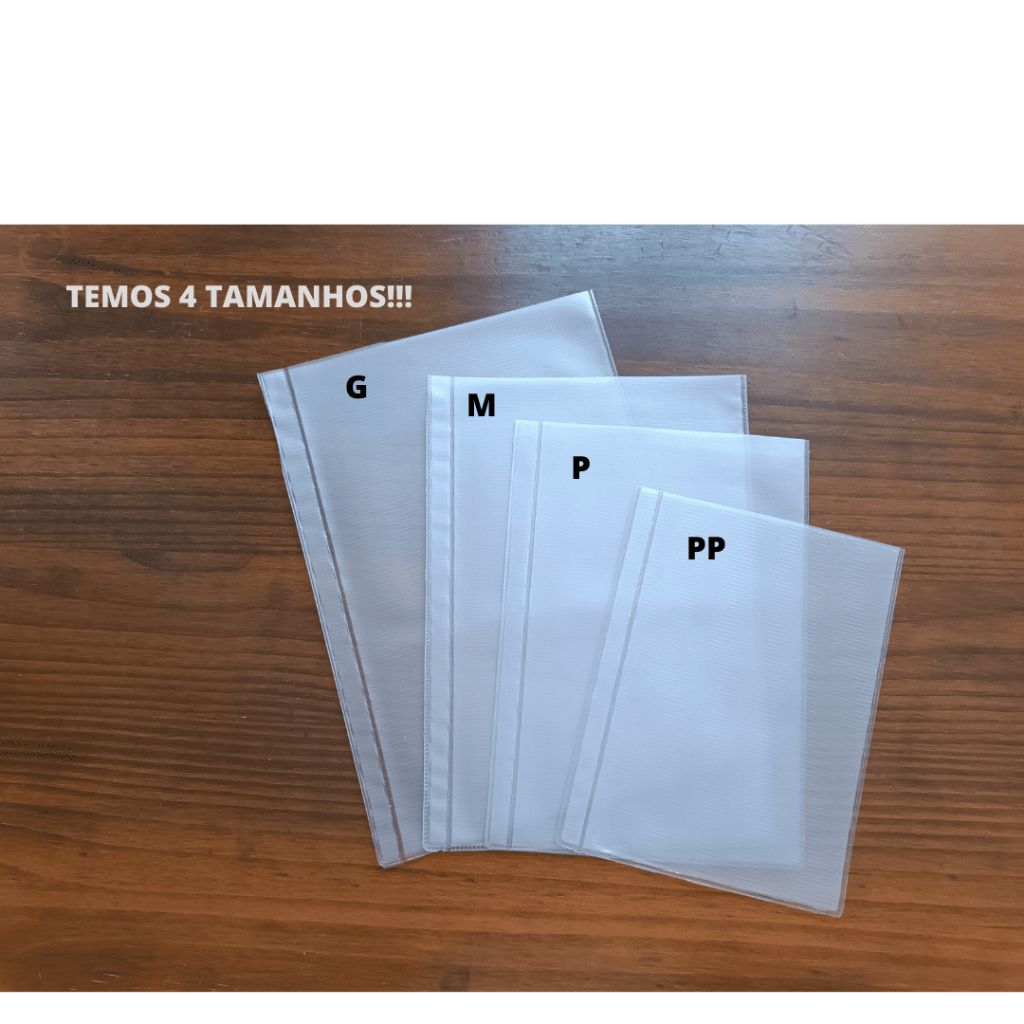 Kit com 5 ou 10 Envelope, bolsa plástica canguru para cadernos, agendas ...